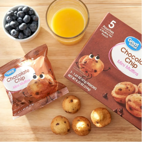 Great Value Chocolate Chip Mini Muffins, 8.25 oz (5 count)